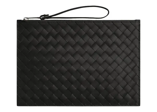 Bottega Veneta Large Intrecciato Pouch - Black