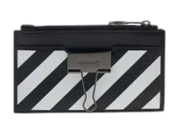 Off-White Binder Zipped Card Case - Black