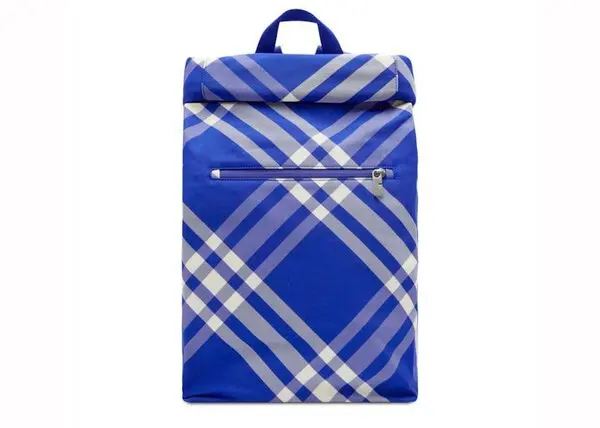 Burberry Jacquard Checked Backpack - Blue/white