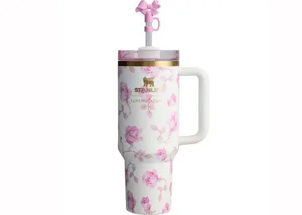 STANLEY X Loveshackfancy Flowstate Quencher 40oz Tumbler - Ribbonrosa