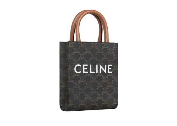 Celine Vertical Mini Tote Triomphe Canvas - Tan