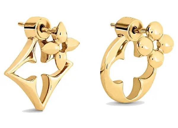 LOUIS VUITTON Flowergram Earrings - Gold
