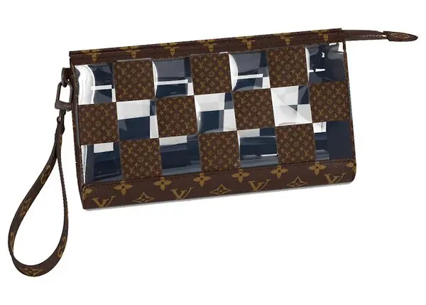 LOUIS VUITTON Standing Pouch - Brown/clear