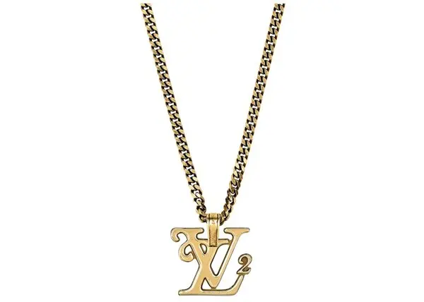 LOUIS VUITTON X Nigo Squared Necklace - Gold