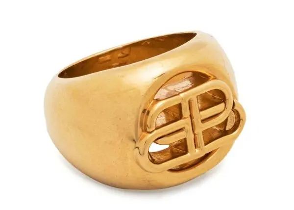Balenciaga Bb Signet Ring - Gold