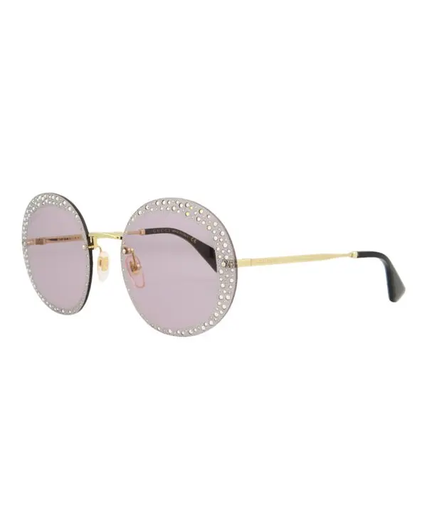 Gucci Round Oval Sunglasses - Gold/violet (gg0899s