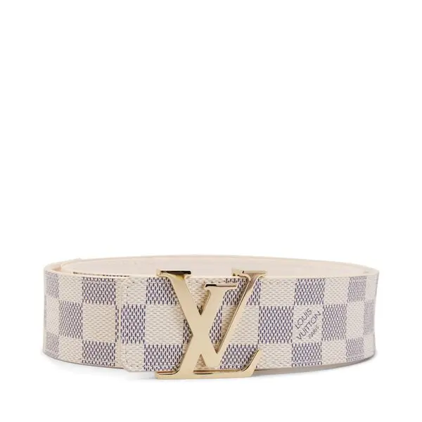 LOUIS VUITTON Belt Initiales Damier Azur - Blue/white