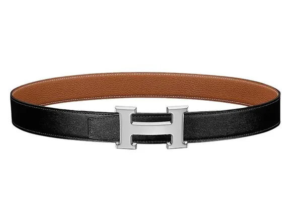Hermès H Belt Buckle & Reversible Leather Strap 32mm - Noir/gold
