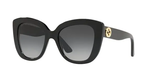 Gucci Gg Oversized Cat Eye Sunglasses - Black/gold (gg0327s/001)