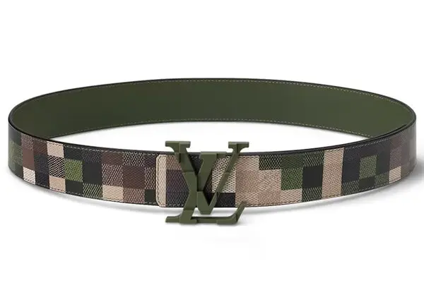 LOUIS VUITTON Mega Pixel 40mm Reversible Belt - Green Damoflage Damier