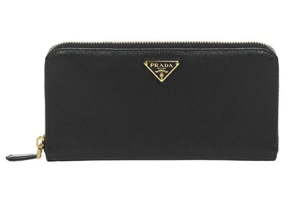 Prada Zip Around Wallet Large - Black