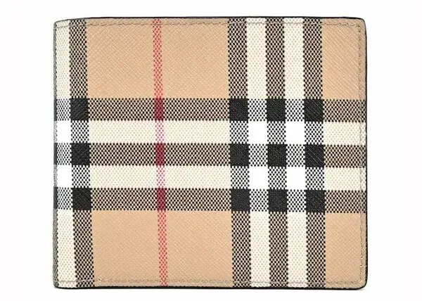 Burberry Vintage Check 8 Card Slot Wallet - Beige/black