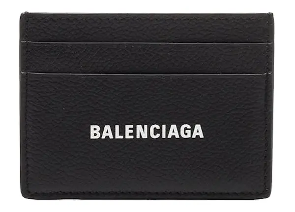 Balenciaga Logo Print Card Holder - Black/white