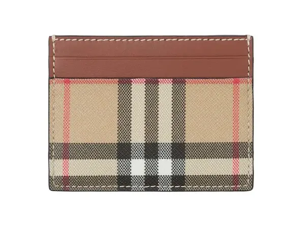 Burberry Vintage Check Card Case - Tan