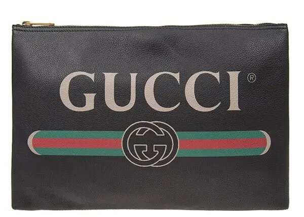 Gucci Print Portfolio Leather Large - Black