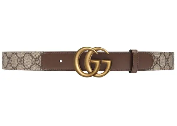 Gucci Gg Belt With Double G Buckle - Brown