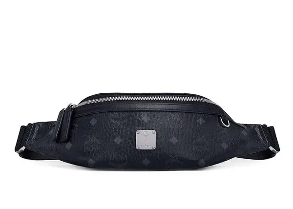 Mcm Slim Fursten Belt Bag Small Visetos - Black