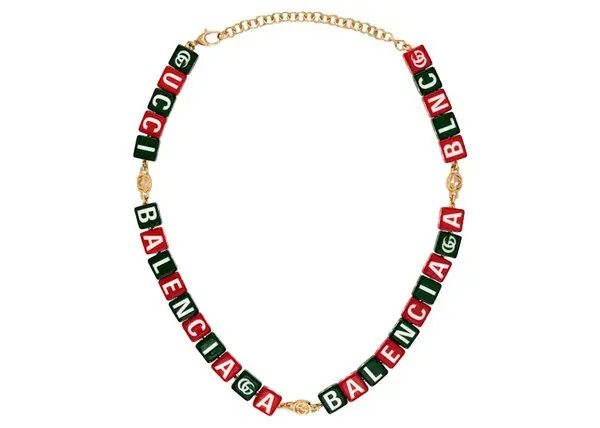 Gucci X Balenciaga The Hacker Project Symbols Necklace - Green/red