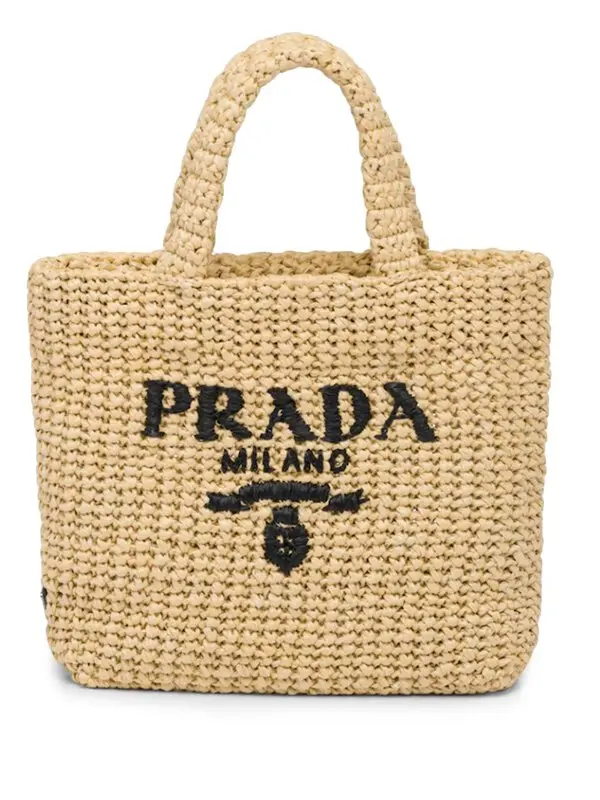 Prada Small Raffia Tote Bag