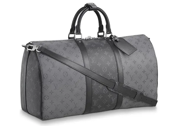 LOUIS VUITTON Keepall Bandouliere Monogram Eclipse Reverse 50 - Gray