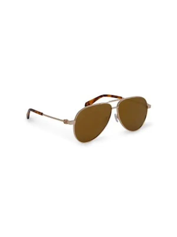 Off-White Ruston L Sunglasses - Gold/brown/brown (oeri122s24met0017676