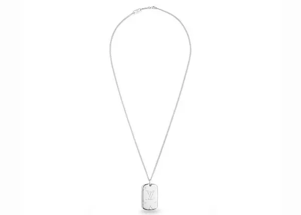 LOUIS VUITTON Locket Necklace Engraved Monogram - Palladium