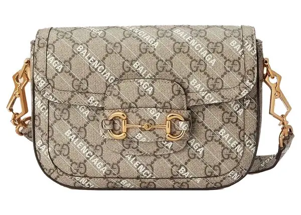 Gucci X Balenciaga The Hacker Project Mini Horsebit 1955 Bag - Beige/ebony