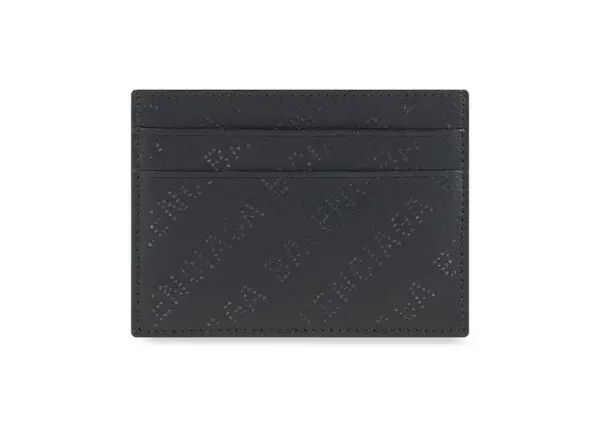 Balenciaga Perforated Logo Cash Card Holder - Black