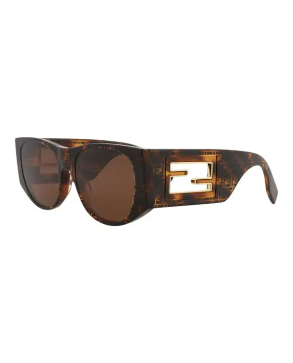 Fendi Patterned Round Sunglasses - Pattern Brown (fe40109i/54/55e)