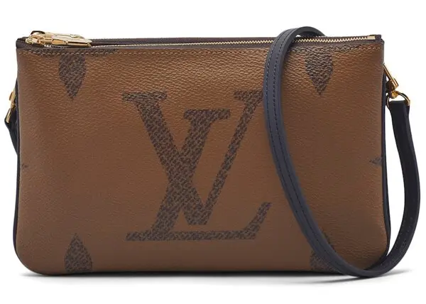 LOUIS VUITTON Pochette Double Zip Monogram Giant Reverse - Brown
