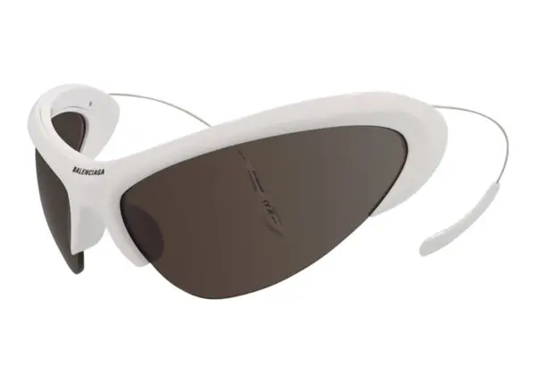 Balenciaga Shield Wrap Sunglasses - White/silver/grey (bb0232s