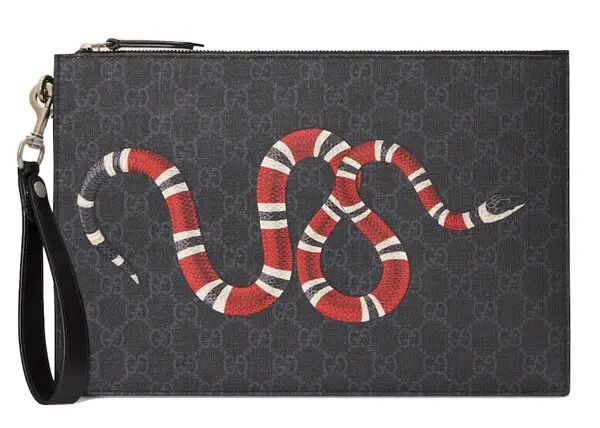 Gucci Bestiary Kingsnake Pouch - Black