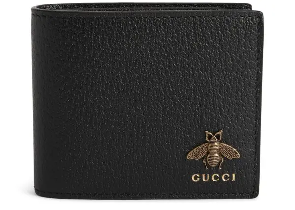 Gucci Bifold Wallet Animalier Bee - Black