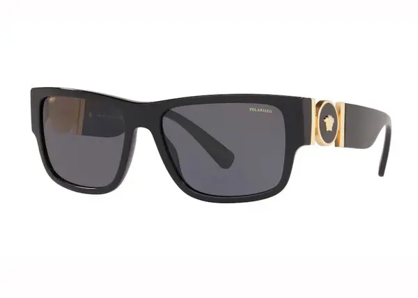 Versace Polarised Square Sunglasses - Black/gold (ve4369)