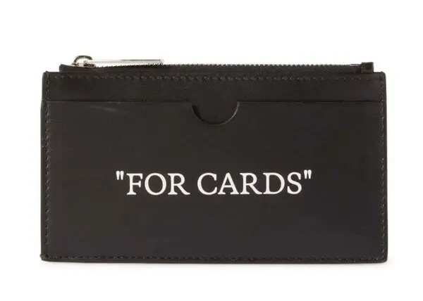 Off-White Quoteprint Leather Cardholder - Black
