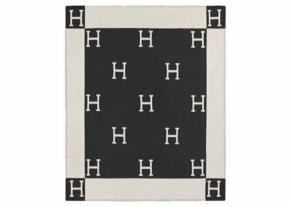 Hermès Avalon Throw Blanket - Ecru/gris Fonce