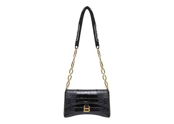 Balenciaga Downtown Shoulder Bag Crocodile Embossed