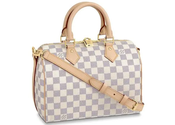 LOUIS VUITTON Speedy Bandouliere Damier Azur 25 - White/blue