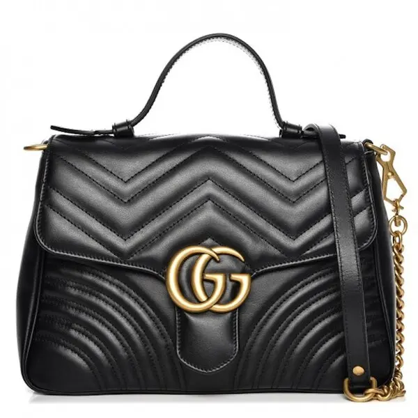 Gucci Gg Marmont Small Top Handle Bag - Black