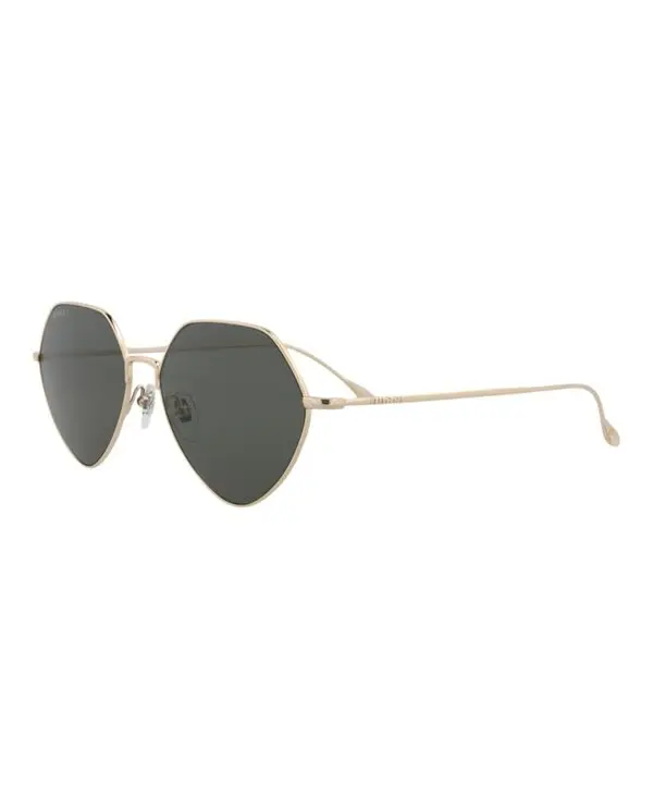 Gucci Full Rim Octagon Sunglasses - Gold/grey (gg1182s