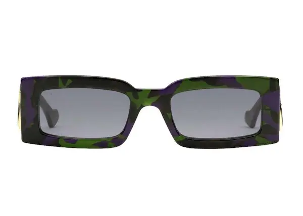 Gucci Rectangular Frame Sunglasses - Green/purple (755254 J0740 3812)