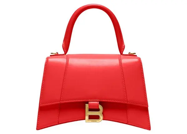 Balenciaga Hourglass Small Top Handle Bag - Red