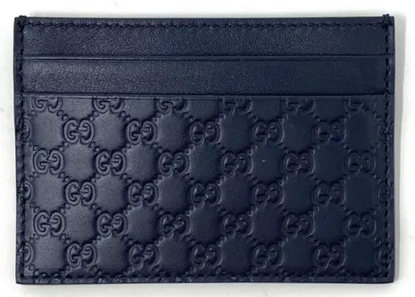 Gucci Card Case Microssima - Navy Blue