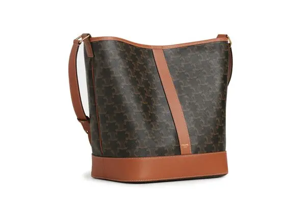 Celine Medium Triomphe Bucket Bag - Tan