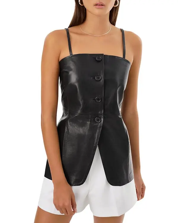 LAMARQUE Milana Leather Bustier Top