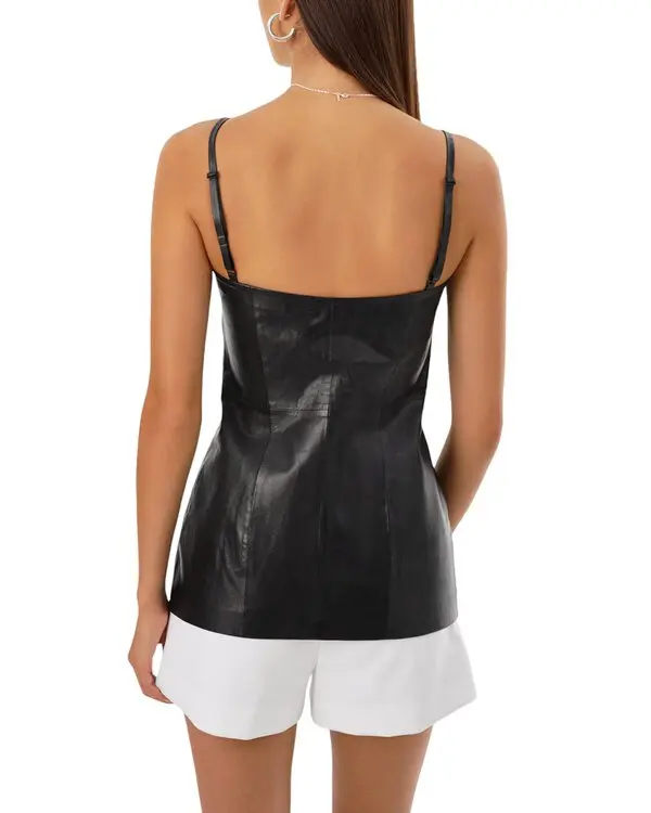 LAMARQUE Milana Leather Bustier Top