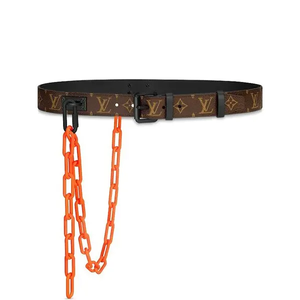 LOUIS VUITTON Signature Belt Monogram Chains 35mm - Brown/orange