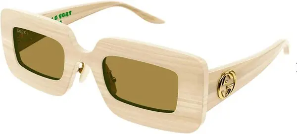 Gucci Oversized Rectangle Frame Sunglasses - Beige/brown (gg0974s/002