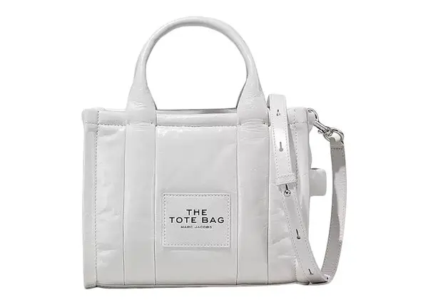 Marc Jacobs The Shiny Crinkle Small Tote - White