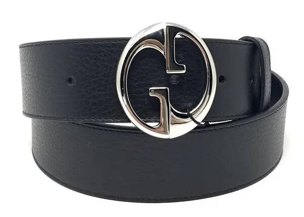 Gucci Reversible Belt With Buckle - Black/navy Blue